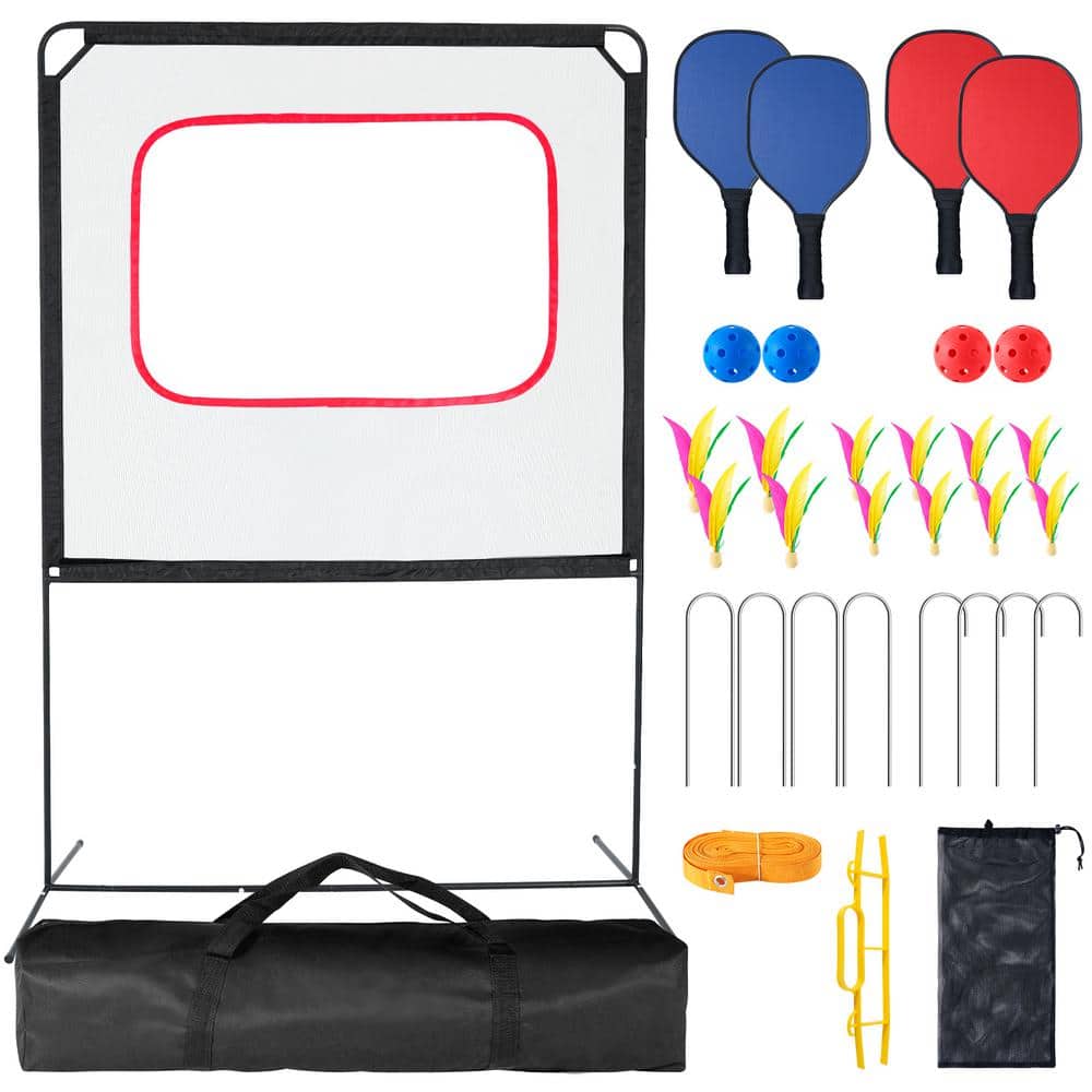 BOZTIY Portable Pickleball with Net 5 ft. x 7 ft. Pickleball System Pickleball Game Sets Fun ...