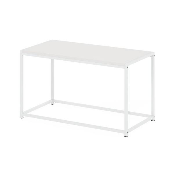 Furinno Camnus 30 in. W White Rectangle Wood Coffee Table with Metal ...