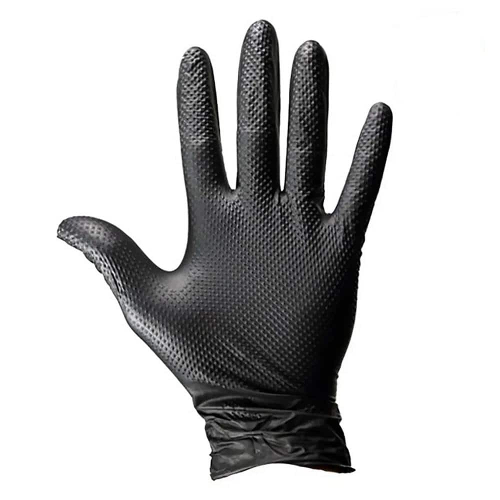 HDX 10-Count Textured Black Nitrile Gloves HDX-DIA-NIT-BK-10 - The Home Depot