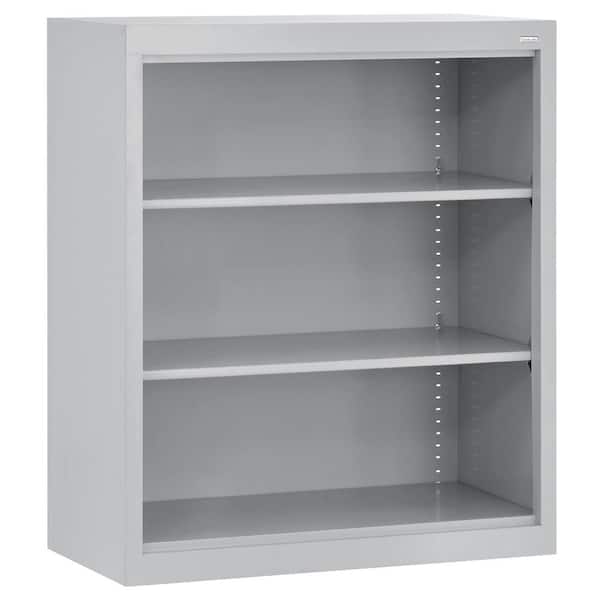 Sandusky Welded 36 in. Tall Dove Gray Metal Standard Bookcase ...
