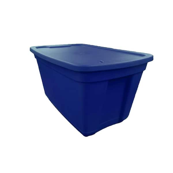 Edge Plastics 20 Gal Storage Bin Navy 2020-14708 - The Home Depot