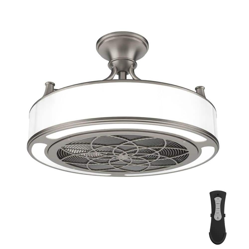 Stile Anderson 22 in. LED Indoor/Outdoor Brushed Nickel Ceiling Fan ...