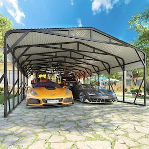 AirWire 20 ft. W x 30 ft. D Heavy-Duty Metal Carport with Reinforced ...