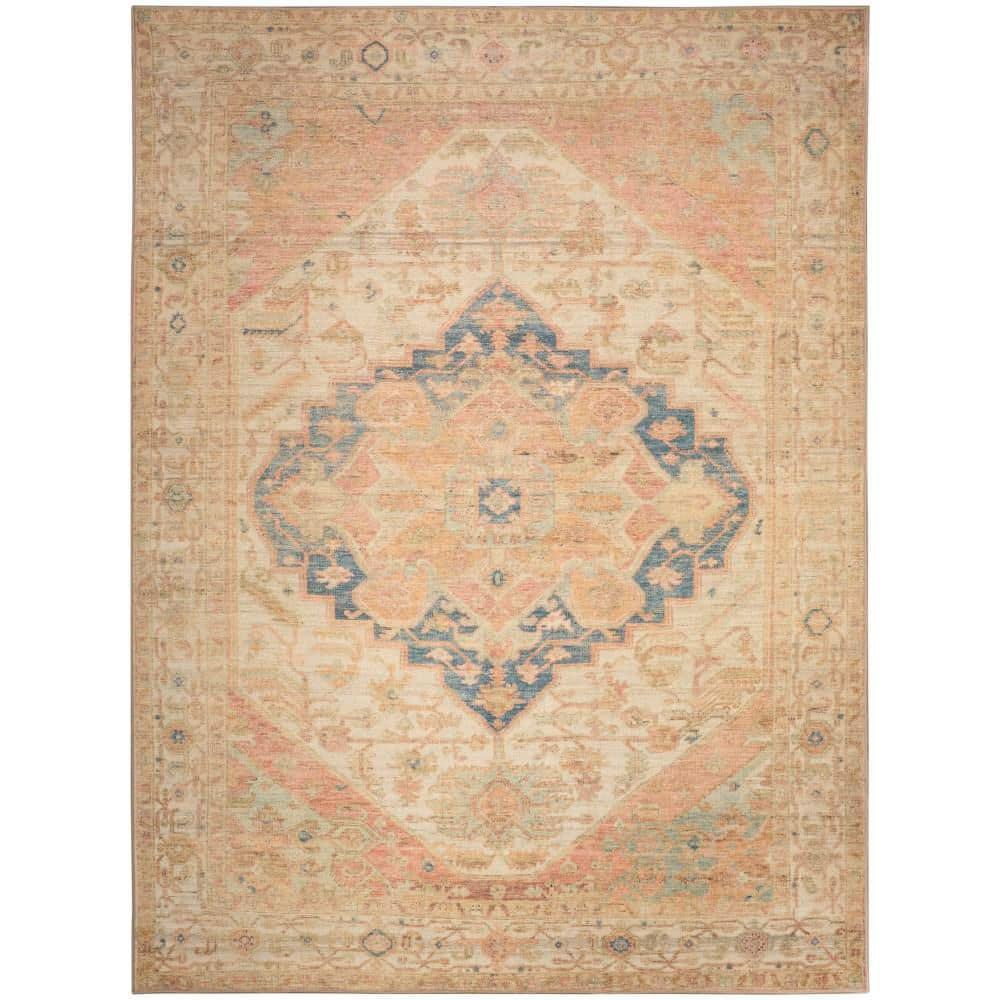 Nourison Vintage Washables Multicolor 9 ft. x 12 ft. Center Medallion ...