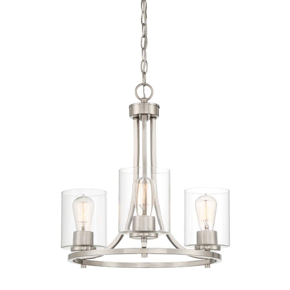 Designers Fountain Liam 3-Light Satin Platinum Contemporary Chandelier ...