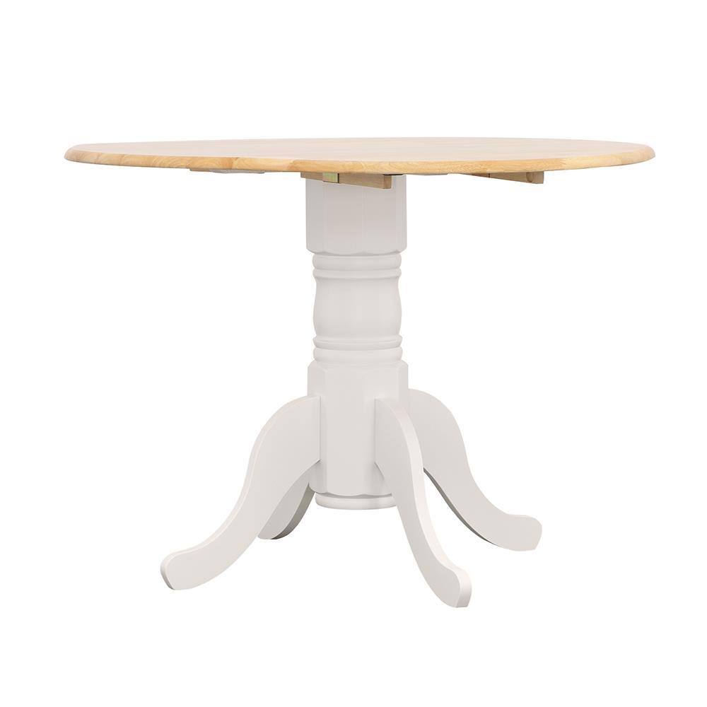 Coaster Allison Round Natural Brown and White Wood Top Pedestal Dining ...