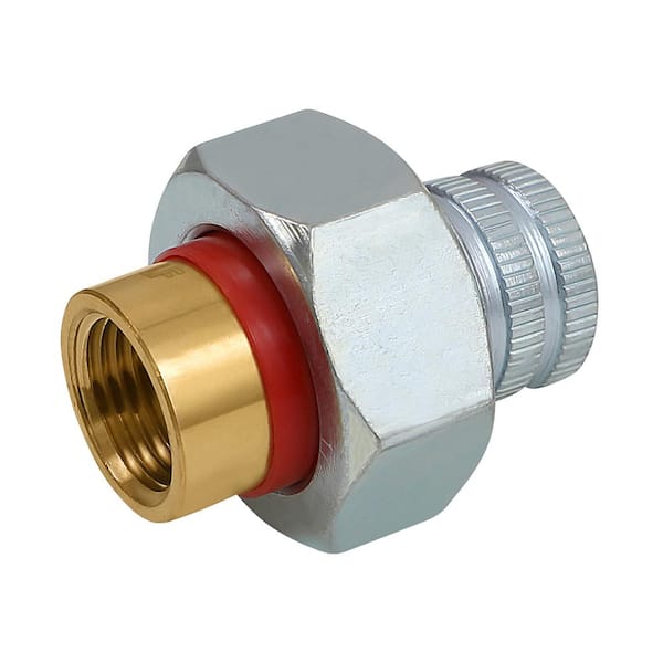 The Plumber's Choice 1/2 In. Female Dielectric Union Zinc Coated Steel x Brass Union Fitting 12H ...