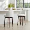 Spruce & Spring 26 in. Matti White High Back Wood Swivel Counter Stool ...