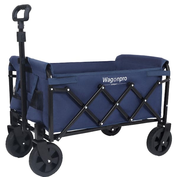 3 cu. ft. Steel Garden Cart, Expandable Dual-Layer Utility Wagon Cart ...