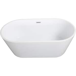 Mokleba 67 in. x 31 in. Acrylic Flat Bottom Soaking Bathtub Non ...