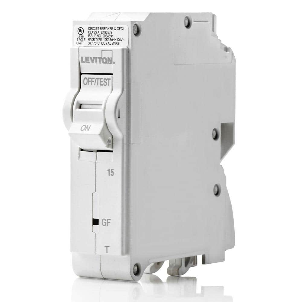 Leviton Branch Circuit Breaker, GFCI 1-Pole 15 Amp, 120-Volt, Thermal ...