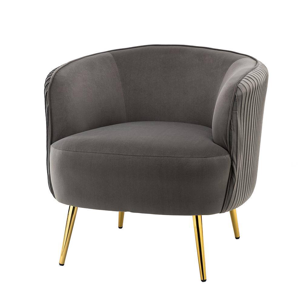 JAYDEN CREATION Sarpedon Grey Barrel Chair with Metal Legs CHM0458-GREY ...