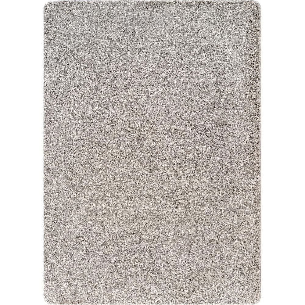 Beverly Rug Silky 4 ft. x 6 ft. Gray Solid Plus Thick Pile Non Slip ...