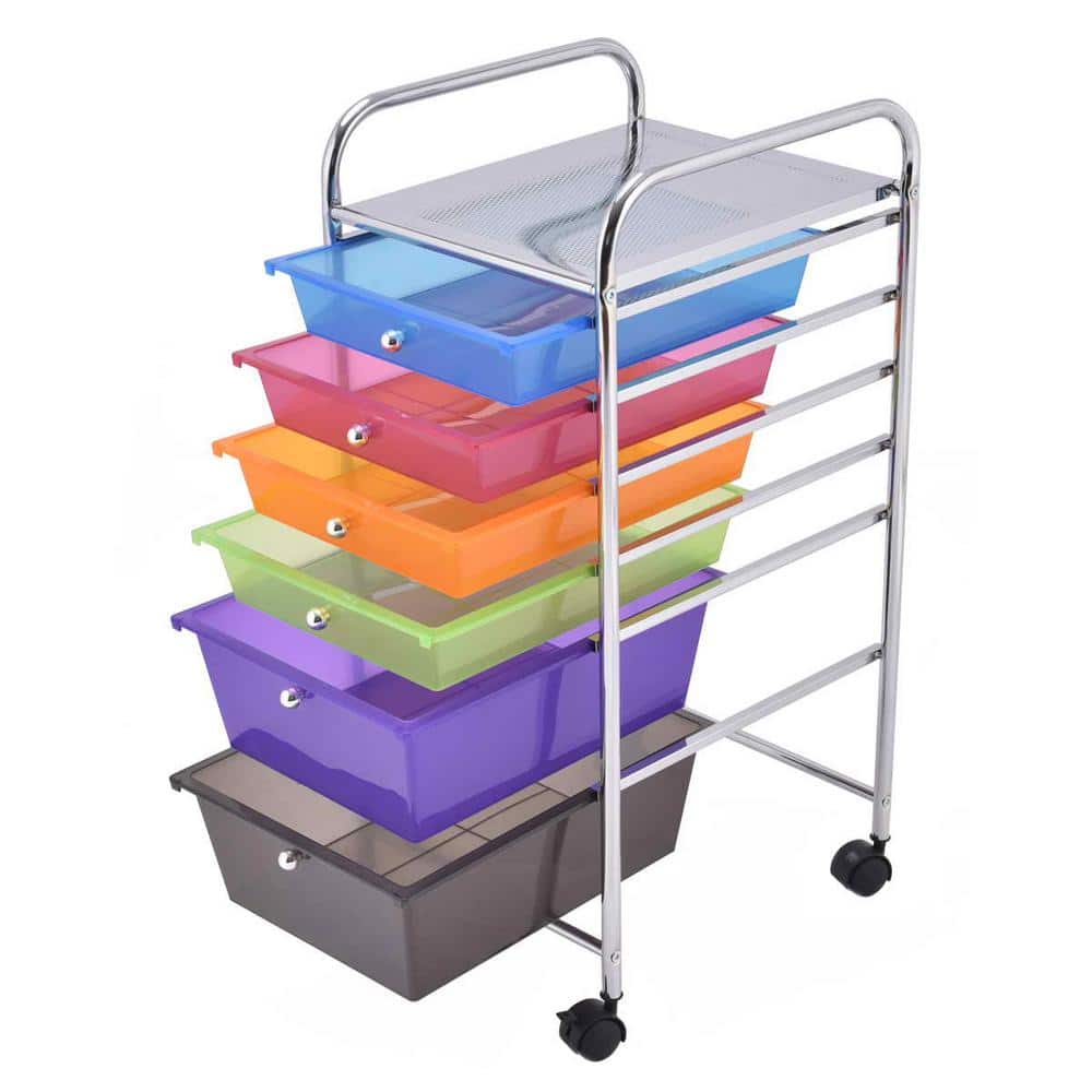 HONEY JOY 6 Drawer Scrapbook Paper Organizer Rolling Storage Cart for ...