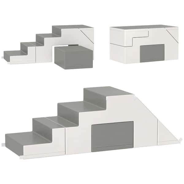 Bon Furni 2-Piece Light Gray Foam Play Set for Crawling or Sliding ...