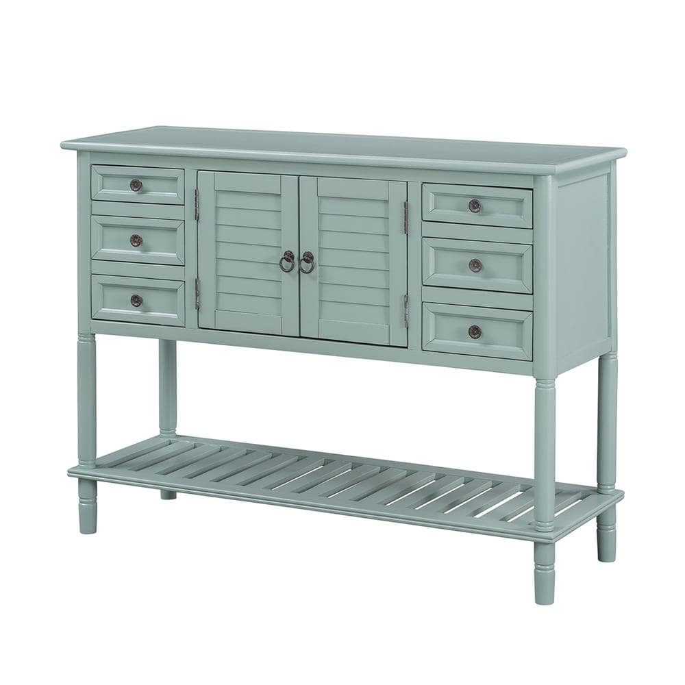 Wateday Mint Green Buffets Table Sideboard with 6-Drawers and Shelf YJ ...