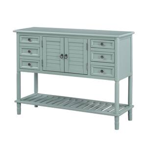 Wateday Mint Green Buffets Table Sideboard with 6-Drawers and Shelf YJ ...