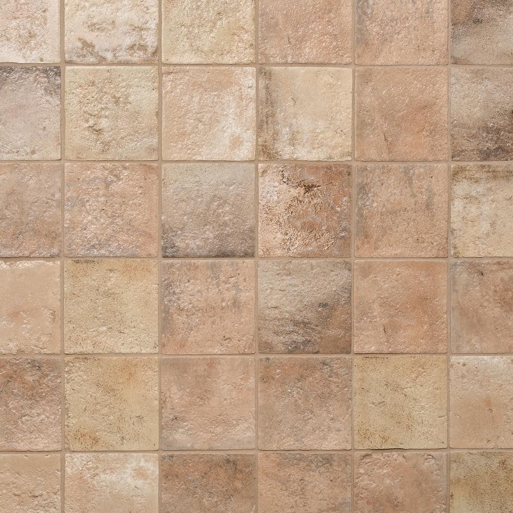 Ivy Hill Tile Terrano Terra Cream 5.11 in. x 5.11 in. Textured Matte ...