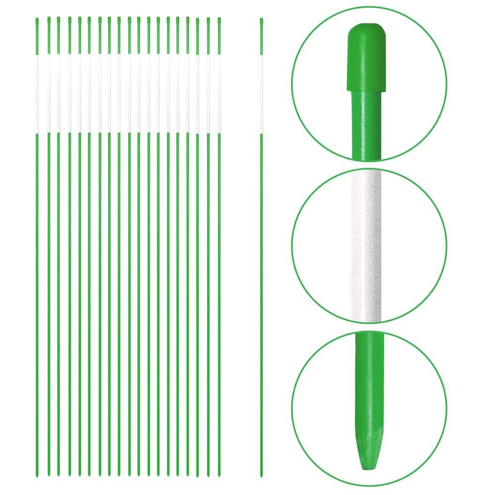 ANLEY 4 ft. Reflective Fiberglass Driveway Markers Snow Stakes Safety ...