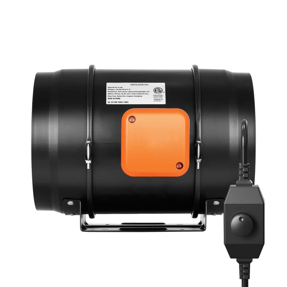 SKYSHALO 8 in. Inline Duct Fan, 750 CFM, Quiet AC-Motor Ventilation ...