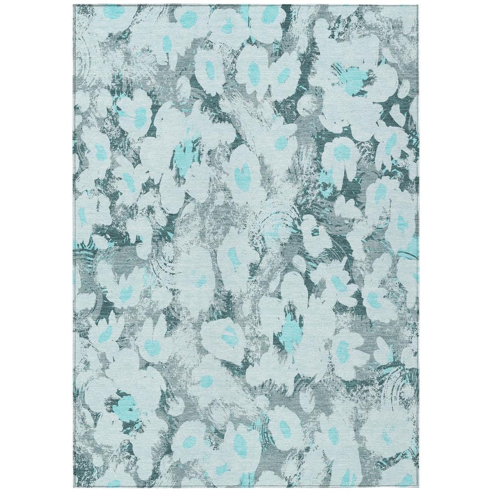 Addison Rugs Chantille ACN538 Teal 10 ft. x 14 ft. Machine Washable ...