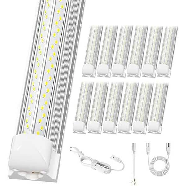 8ft 125-Watt LED Shop Light, 6500K Clear White 20000LM Flush Mount ...