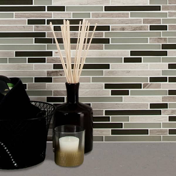 Buy Modello Grigio Interlocking 12 in. x 12 in. x 6mm Glass Stone Mesh ...