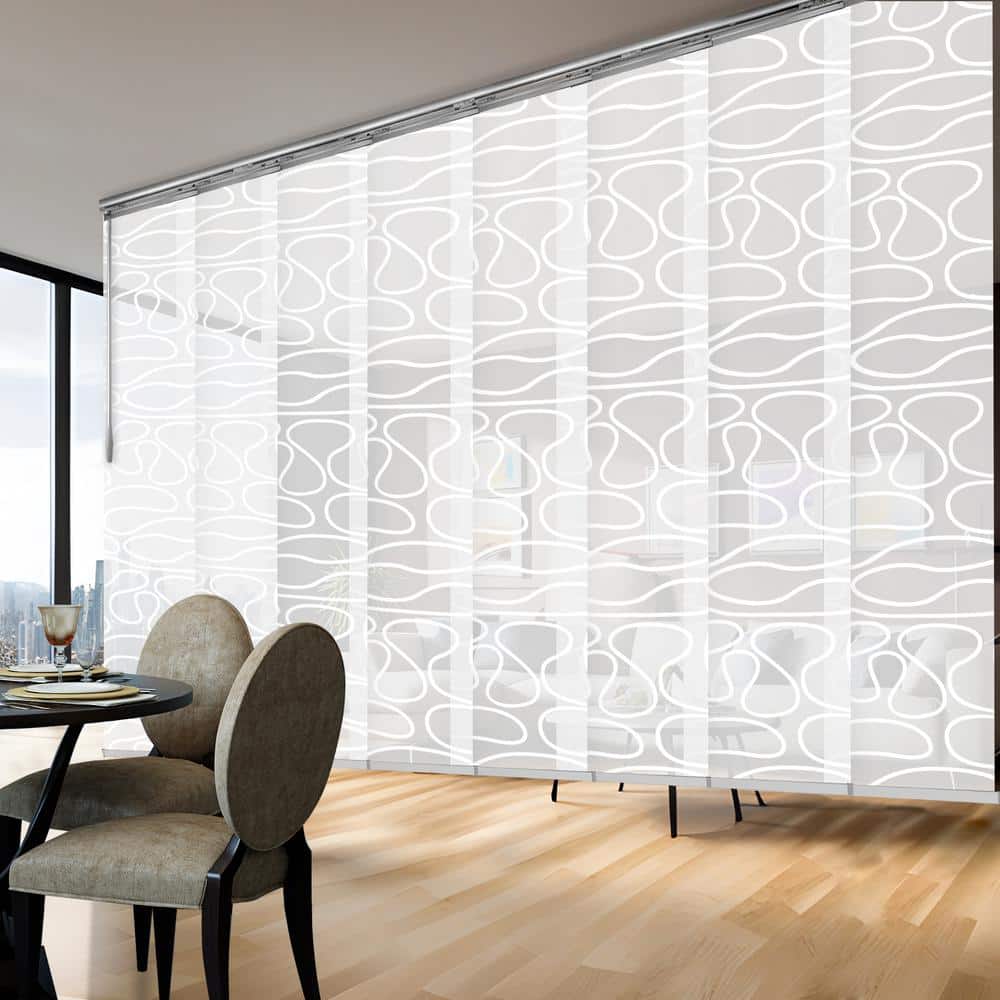 EMOH Swirl 130 in. - 175 in. W x 116 in. L Adjustable 8-Panel Satin ...