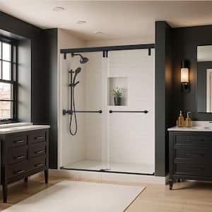 Reviews for Delta Lyndall Mod 50-1/8 to 58-1/2 in. W x 71-1/2 in. H Soft-Close Frameless Sliding ...