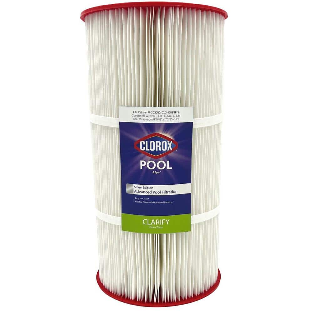 Clorox Silver Edition 8.94 in. Dia Advanced Pool Filter Cartridge ...
