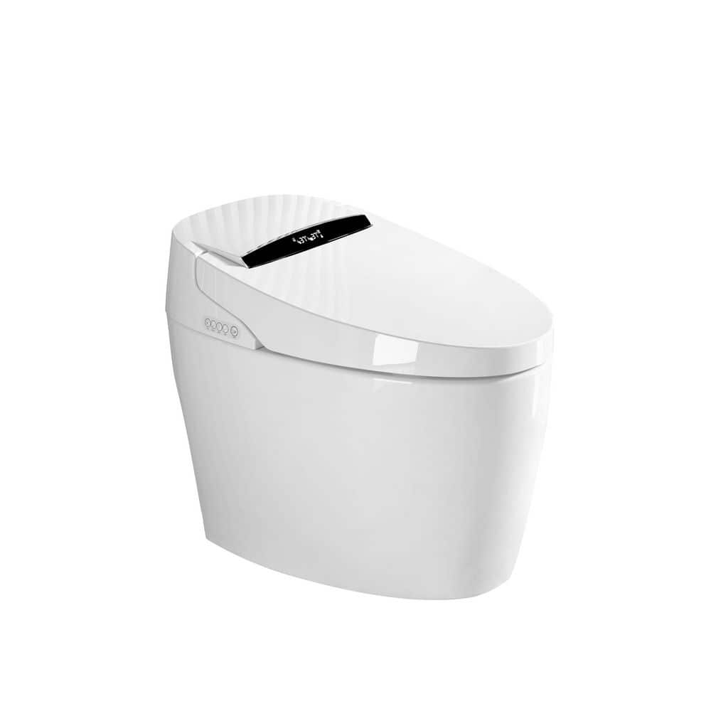 LUXSHERY 1.28 GPF Elongated Smart Bidet Toilets with Heated Bidet Seat ...