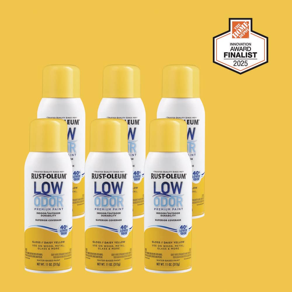 Rust-Oleum Low Odor 11 oz. Gloss Daisy Yellow Low Odor Water-Based ...