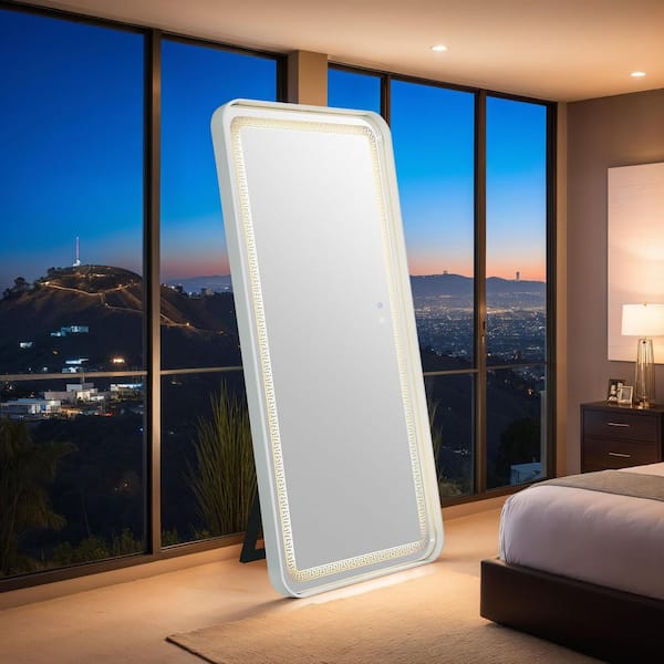 Reviews for Vosuja 36 in. W x 83 in. H Square Black LED Lighted Floor ...