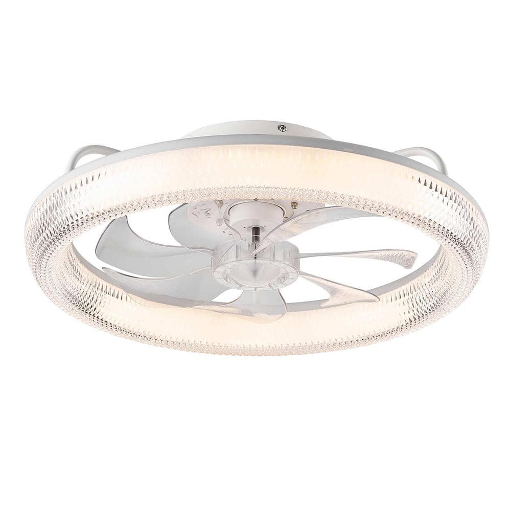 Pacific Core 20 in. Smart Indoor White Low Profile Ceiling Fan with ...