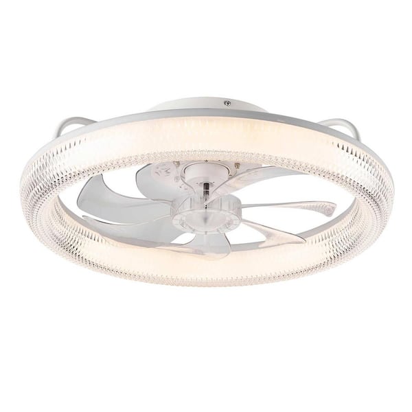 Pacific Core 20 in. Smart Indoor White Low Profile Ceiling Fan with ...