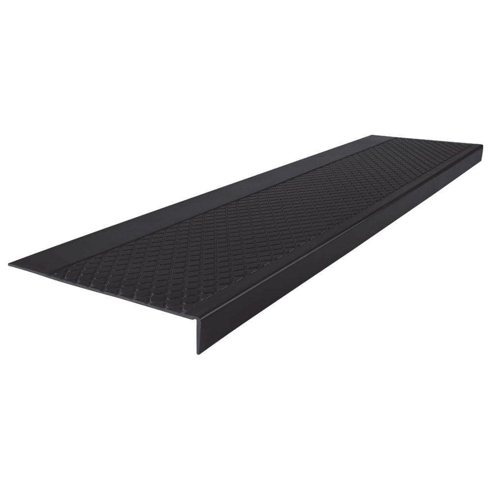 ROPPE Heavy Duty Raised Diamond Design Black 12-1/4 in. x 48 in. Rubber ...