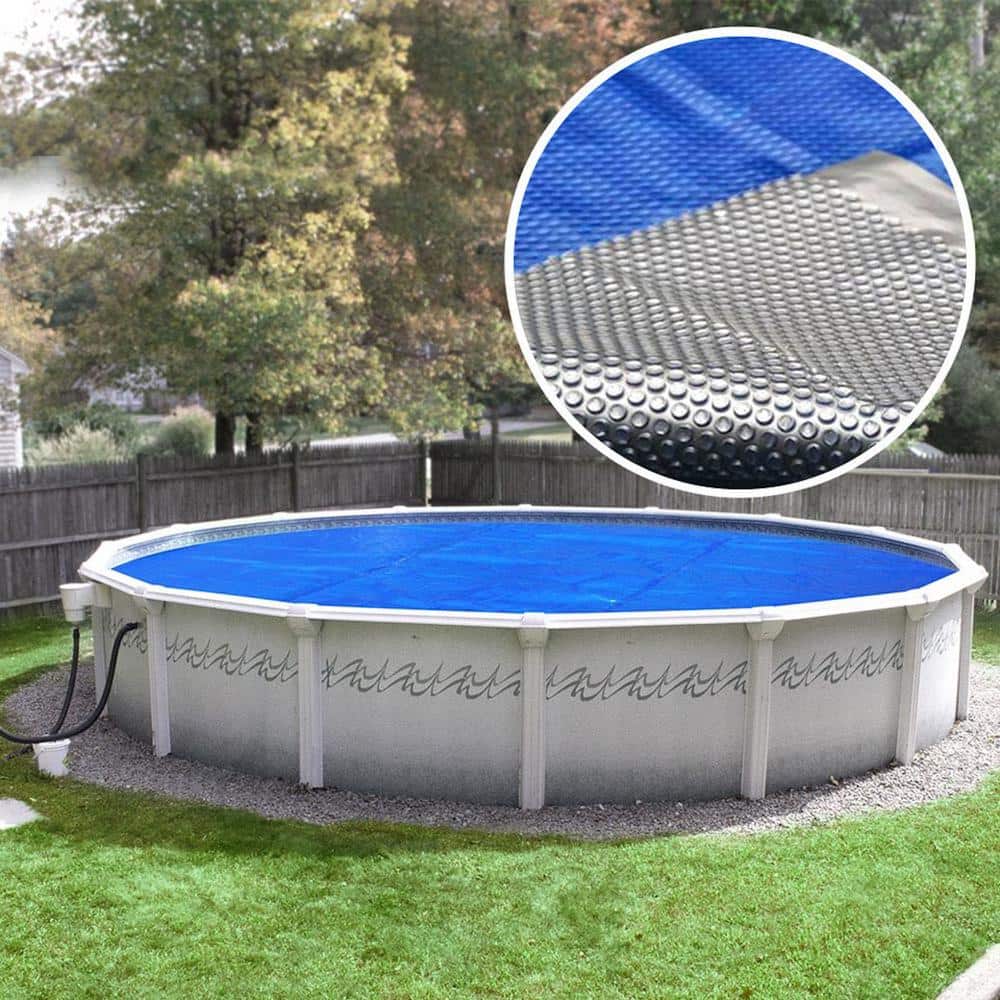 Pool Mate Special Deluxe 5-Year 21 ft. Round Blue/Silver Solar Above ...