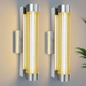 KAISITE Modern LED Black Wall Sconce with Frosted Cylindrical Acrylic ...
