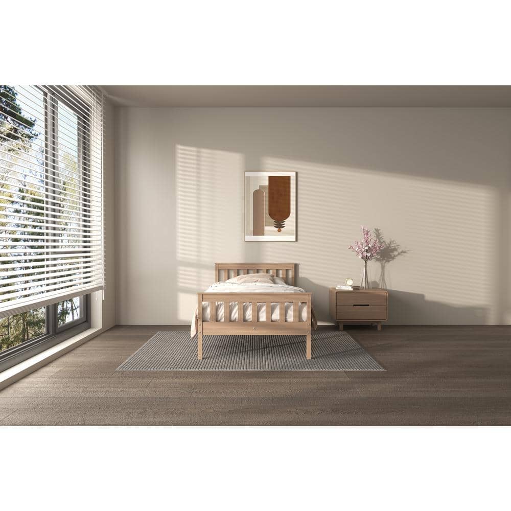 Dwell Home Inc Brown Wood Frame Shaker Twin Platform Bed BS-SHK-TW-OAK ...