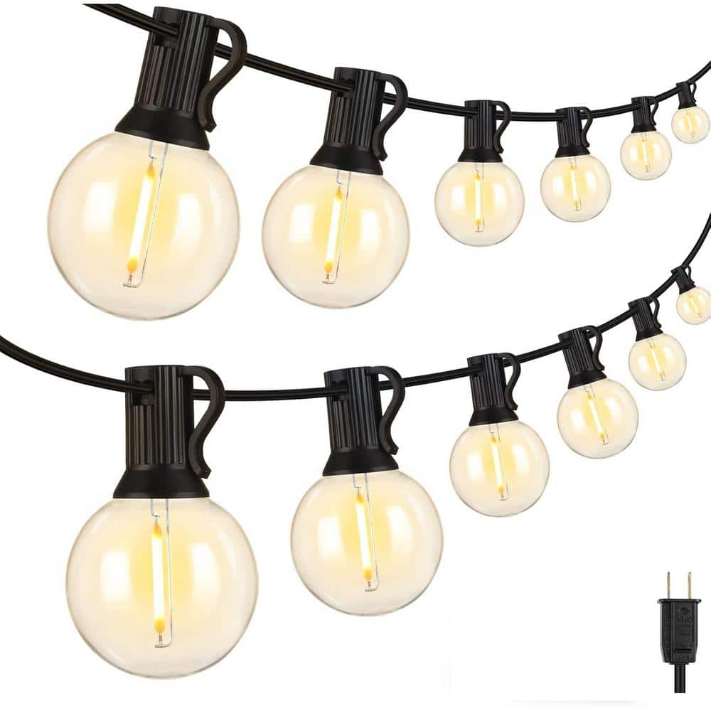 Lukyamzn 50 Light 100 ft. Outdoor Plug in LED Hanging String Light ...