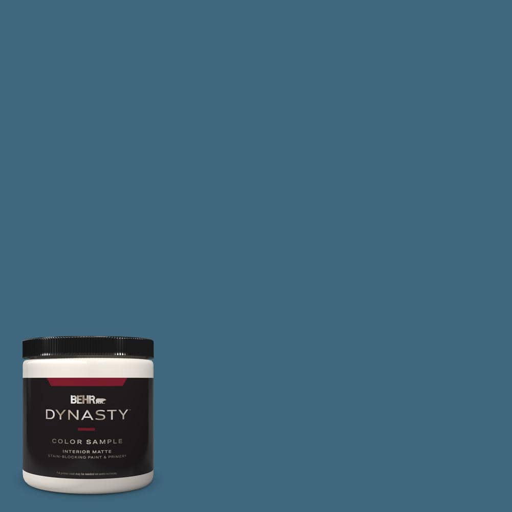 BEHR DYNASTY 8 oz. #MQ5-61 Ocean Storm One-Coat Hide Matte Stain ...