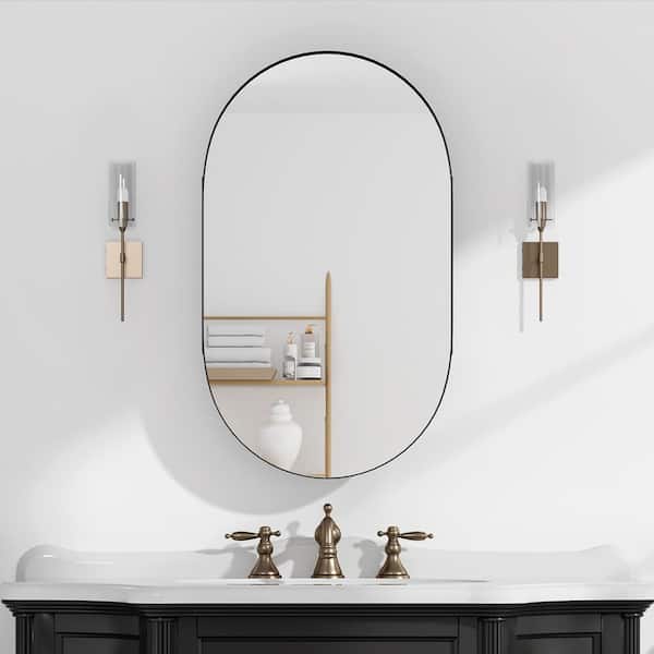 Dovelina H 22 in. W x 38 in. H Oval Shape Recessed or Surface Mount ...