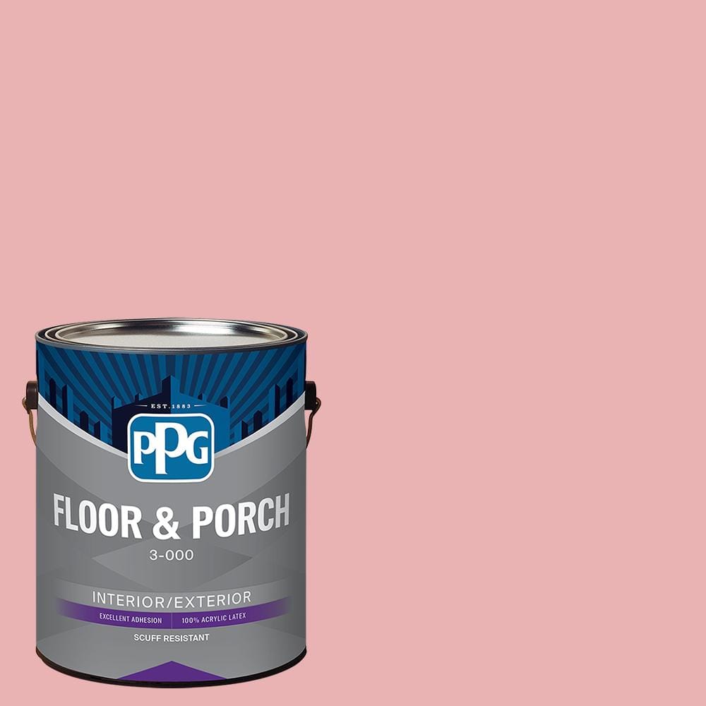 PPG 1 gal. PPG1051-3 Strawberry Mousse Satin Interior/Exterior Floor ...