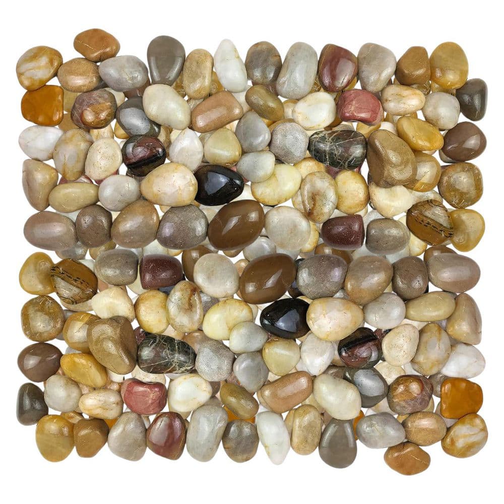 .N/A 0.5 cu. ft. Large Mixed Color River Rocks Decorative Pebbles for ...
