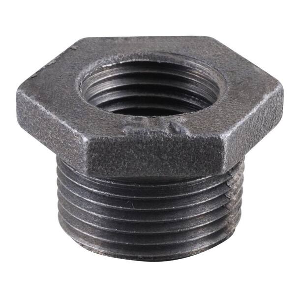 STZ 1/2 in. x 1/4 in. Black Iron Bushing 310 B-1214 - The Home Depot