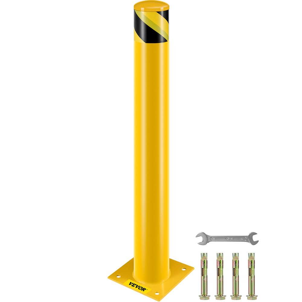 SKYSHALO Safety Bollard Post, Safety Barrier Bollard 36 in. H x 4.5 in ...