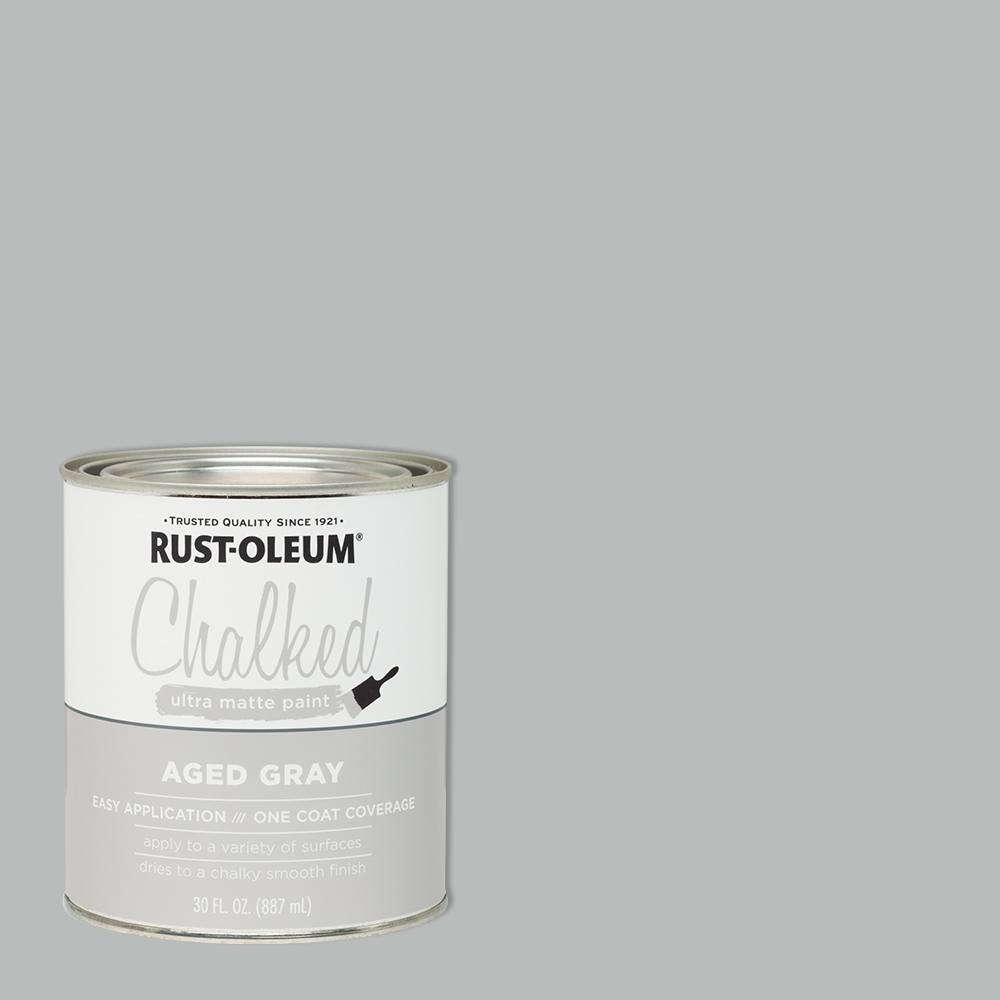 Rust-Oleum 30 oz. Chalked Aged Gray Ultra Matte Interior Paint (2-Pack ...