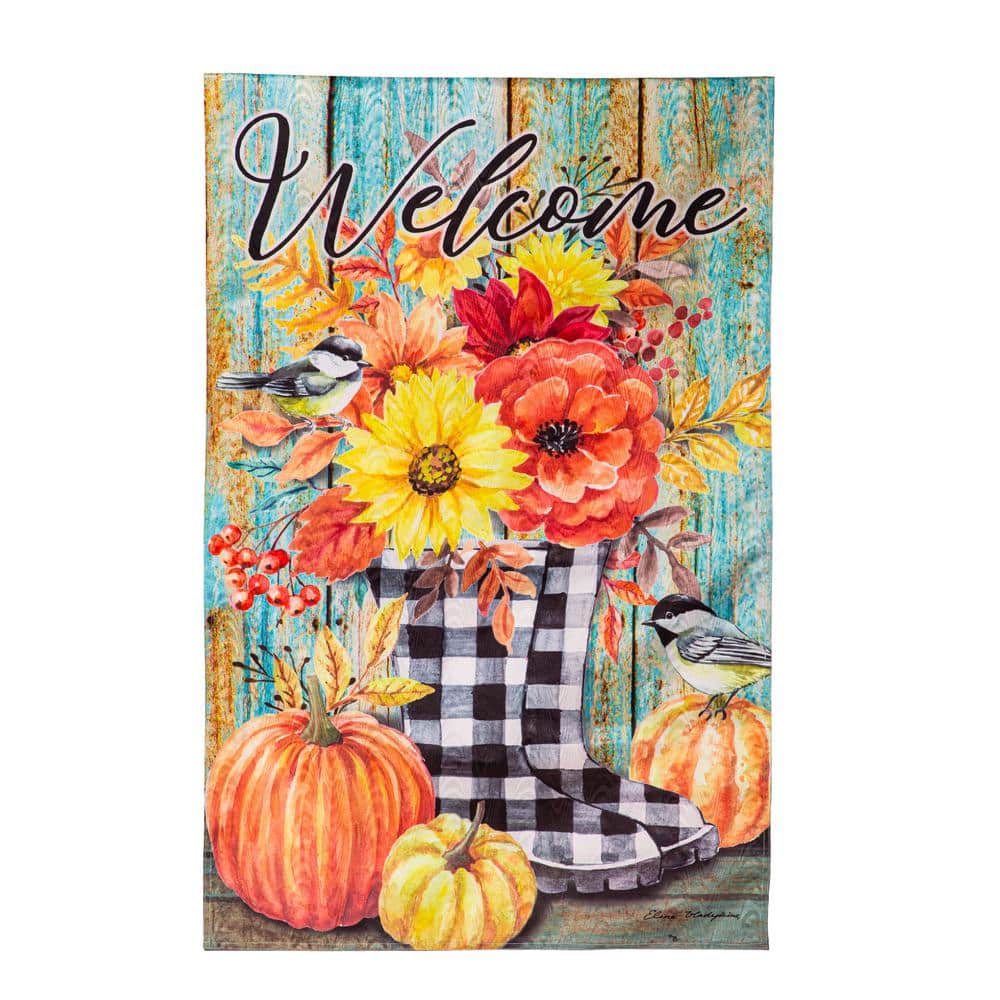 Evergreen Enterprises 2 ft. x 3-1/2 ft. Fall Welcome Boots Moire House ...
