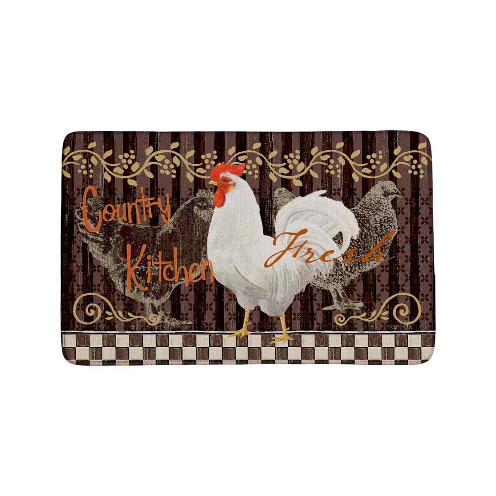 EverGrace Country Rooster Rectangle Kitchen Mat 22in.x 35in ...