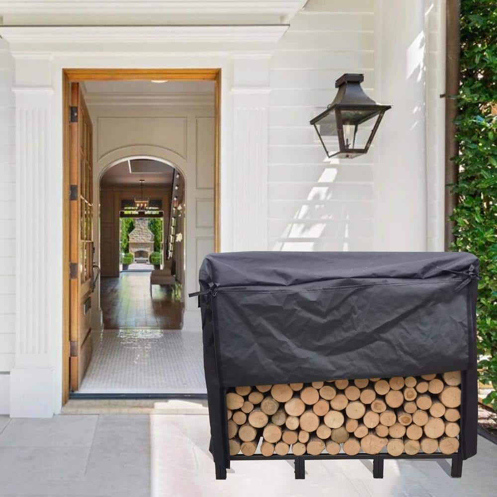 AUTMOON 44 in. Indoor/Outdoor Firewood Log Rack for Outdoor Indoor ...